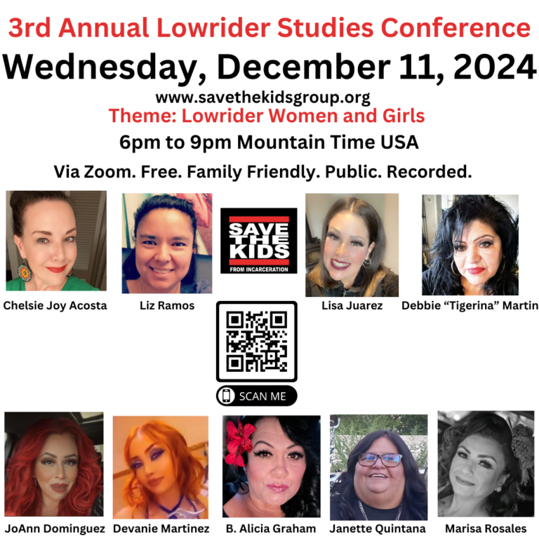 Wednesday, December 11, 2024 – 3rd Annual International Lowrider Studies Conference – Via Zoom ...